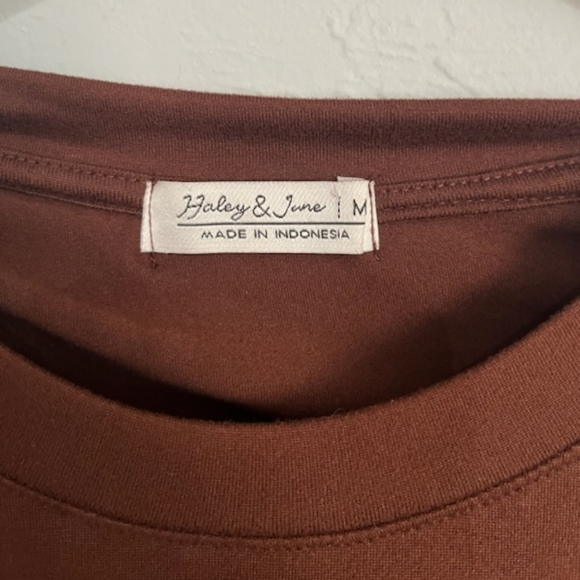 Haley & June | Dresses | Haley June Womens Bodycon Dress Medium Brown Round Neck Long Sleeve ...